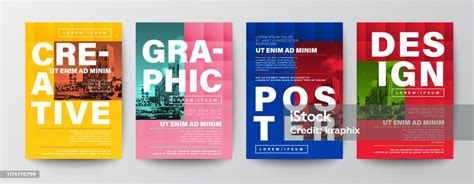 크리에이티브 그래픽 디자인 레이아웃 의 집합입니다 포스터 브로셔 전단지 전단지 연례 보고서 책 표지 배너에 대한 색상 배경에