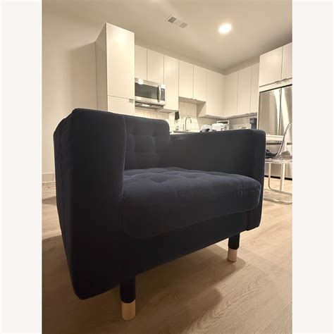 Ikea Morabo Dark Blue Armchair Aptdeco