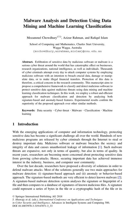 Pdf Malware Analysis And Detection Using Data Mining And Machine