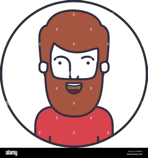 Man Cartoon Inside Circle Icon Male Avatar Person Human And People Theme Isolated Design