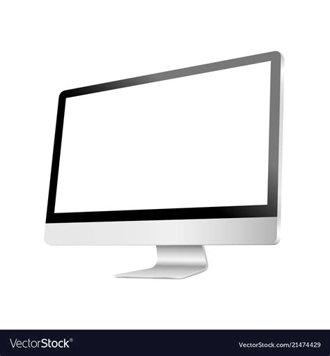 Modern Computer Realistic Monitor Isolated Vector Image