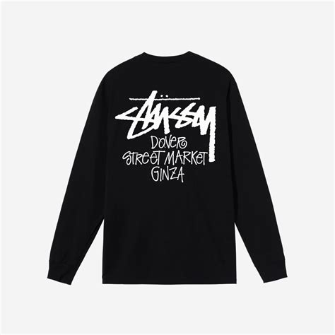 스투시 스탁 도버 스트리트 마켓 긴자 롱슬리브 티셔츠 블랙 Stussy Kream