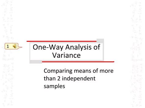 Ppt One Way Analysis Of Variance Powerpoint Presentation Free Download Id 2658565