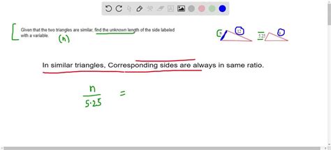 Solved Given That The Two Triangles Are Similar Find The Unknown