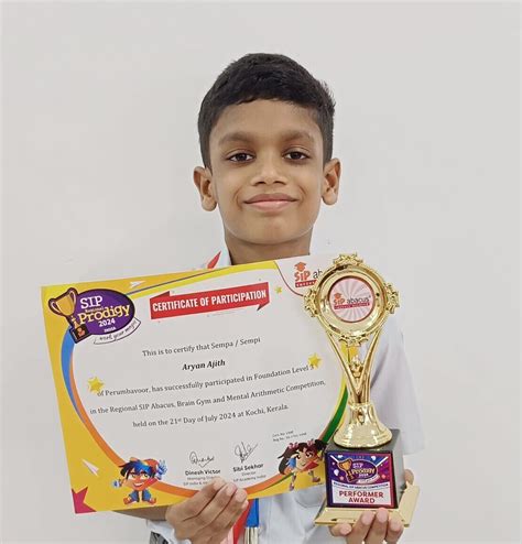 Aryan Ajith Of Class Iv E Participated In Foundation Level 3 In The