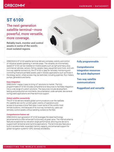 Orbcomm St 6100 Satellite Terminal Overview Pdf Communications