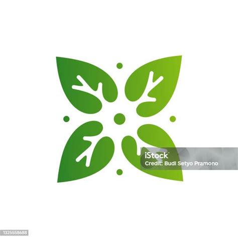 Template Vektor Desain Daun Hijau Konsep Desain Daun Modern Ilustrasi Stok Unduh Gambar