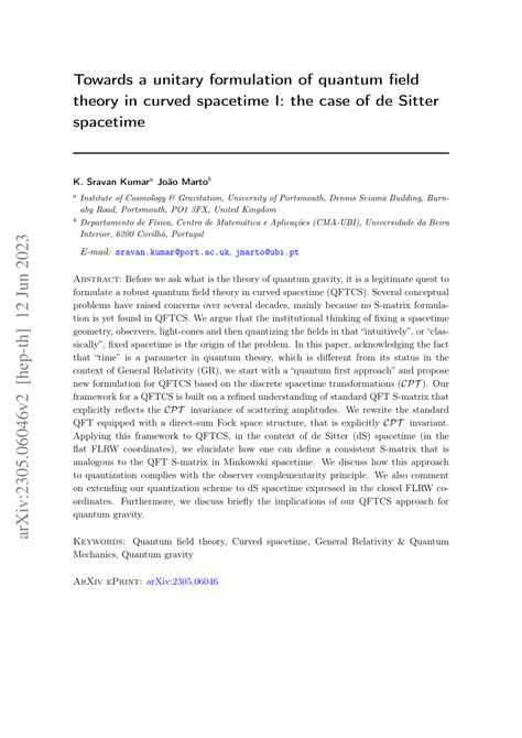 Pdf Towards A Unitary Formulation Of Quantum Field Theory In Curved Spacetime I The Case Of