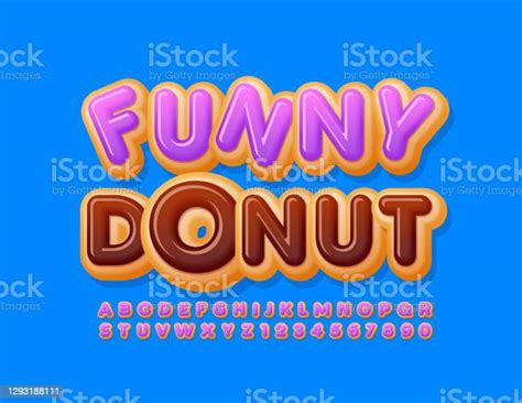벡터 달콤한 기호 재미 도넛 맛있는 알파벳 문자 및 숫자 세트 개념에 대한 스톡 벡터 아트 및 기타 이미지 개념 귀여운 그래픽 프린트 Istock