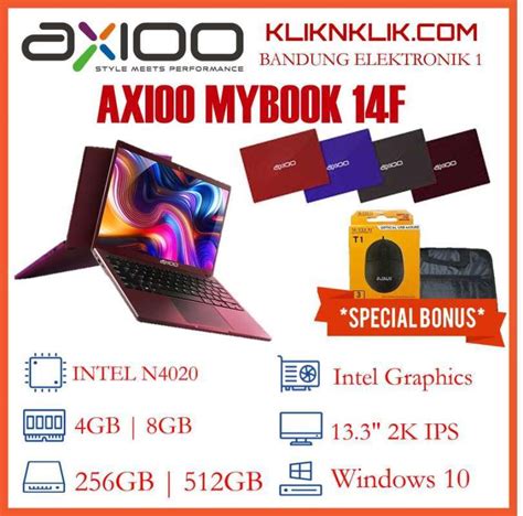 Jual Laptop Sekolah Axioo Mybook 14f Intel N4020 13 3 Inci 2k Ips