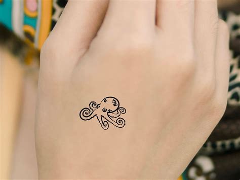 Small Octopus Temporary Tattoo Etsy
