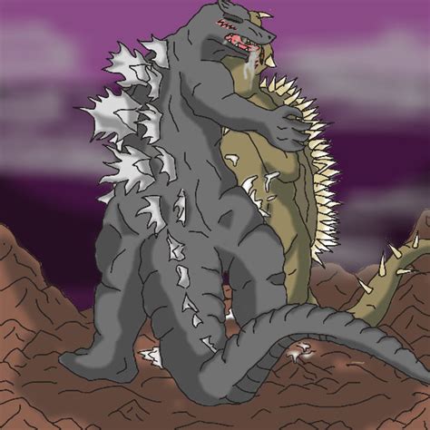 Rule 34 Ambiguous Gender Anguirus Blush Closed Eyes Couple Cum