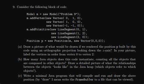 Solved Consider The Following Block Of Code Model M Chegg