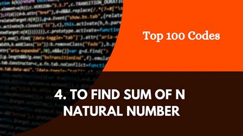 to find sum of n natural number in java using formula youtube