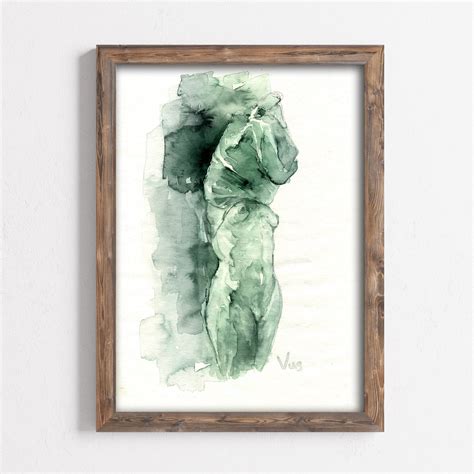 Small Original Nude Sketch Line Figure Abstract Nude Girl Etsy