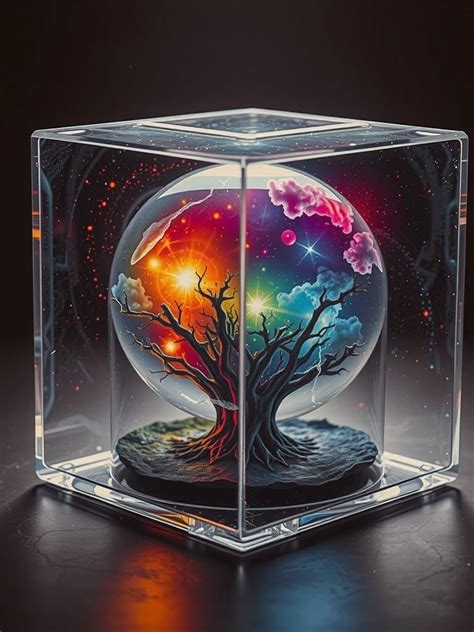 Earth Trapped In Crystal Cube Universe Unfolds In Ai Art
