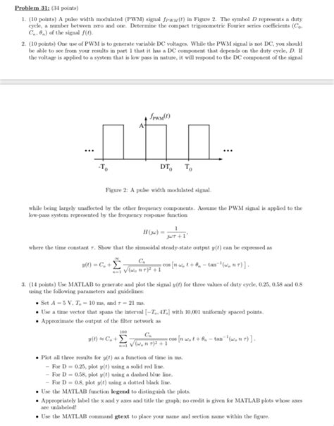 Solved Problem 31 34 Points 1 10 Points A Pulse Width Chegg Com