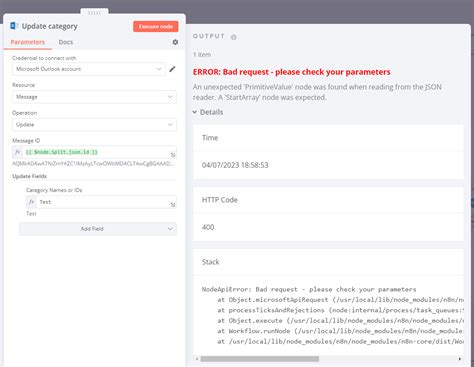 Outlook Node Add Category To Mail Problems Questions N8n Community