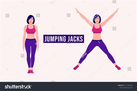 Girl Doing Jumping Jacks Exercise Woman Stock Vector Royalty Free 1711320970 Shutterstock