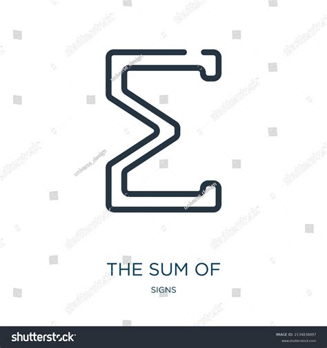 Sum Symbol Thin Line Icon Sum Stock Vector Royalty Free 2134838897 Shutterstock
