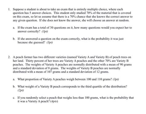 Solved 1 Suppose A Student Is About To Take An Exam That Is