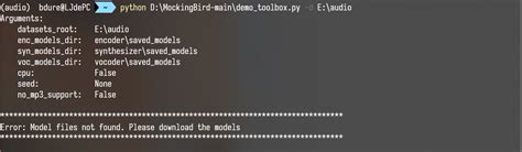 toolbox运行时报错：model files not found please download the models · issue