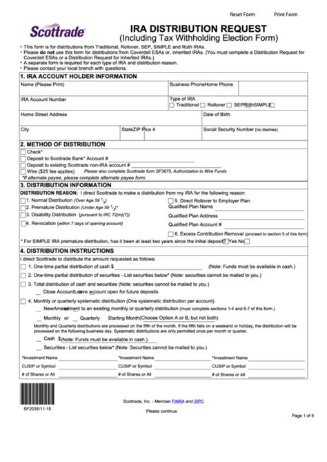 Fillable Ira Distribution Request Form Printable Pdf Download