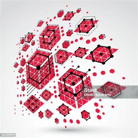 3 차원 벡터 추상 배경 바우하우스 복고풍 스타일에서 만든 현대 기하학적 구성 템플릿 및 레이아웃으로 사용할 수 있습니다 공학