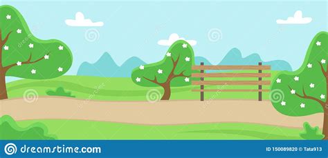 Park With Trees Treadmill And Bench Nature In The Metropolis Stock Vector Illustration Of
