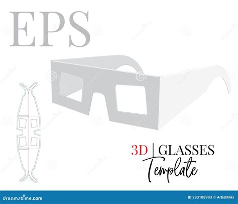 Paper Glasses Template Vector With Die Cut Laser Cut Layers