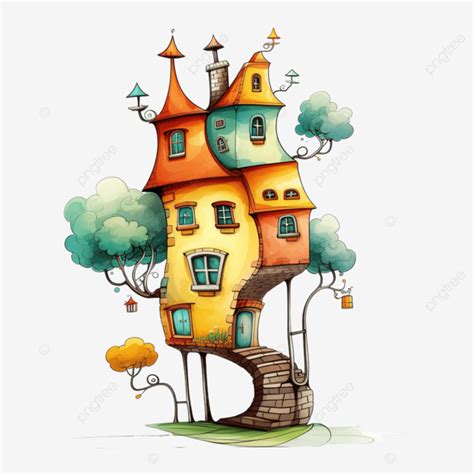 白色背景上的卡通房子 Ai 生成 屋 家 建造png去背圖片素材免費下載，免摳圖設計圖案下載 Pngtree