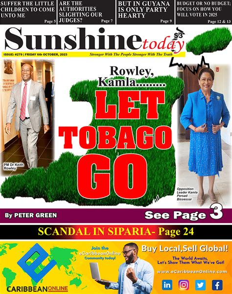 Cut The Navel String Of Tobago To Trinidad Sunshine TodayTT