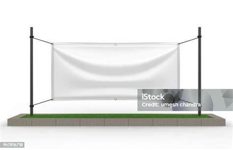 흰색 비닐 디자인 Presantation에 대 한 수평 배너입니다 3d 렌더링 그림입니다 배너 표지판에 대한 스톡 사진 및 기타 이미지 Istock