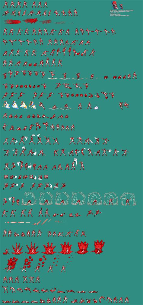 Red Overdrive Ranger Mack Sprite Sheet By Totallynotincina On Deviantart