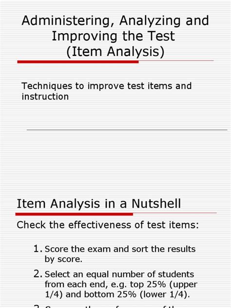 Improving Tests And Instruction With Item Analysis Pdf Test Assessment Numbers