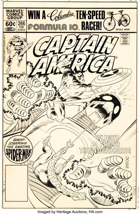 Mike Zeck Captain America 266 Cover Spider Man Original Art Lot