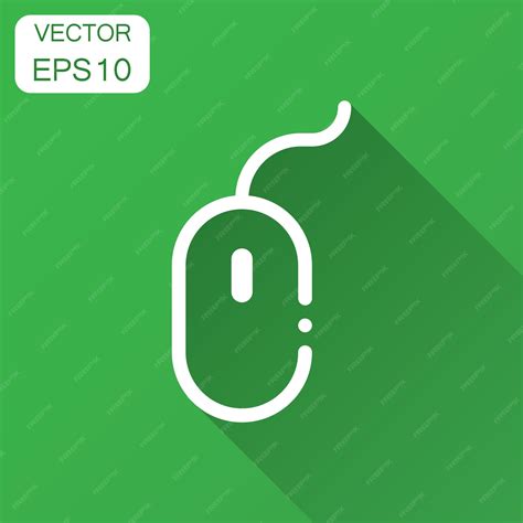 Premium Vector Computer Mouse Icon Vector Illustration With Long Shadow Business Concept Mouse