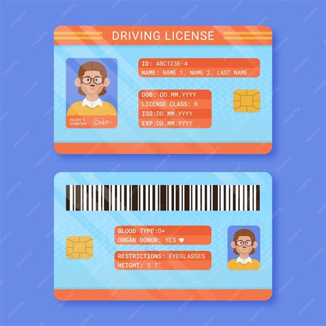 Free Vector Hand Drawn Driving License Template