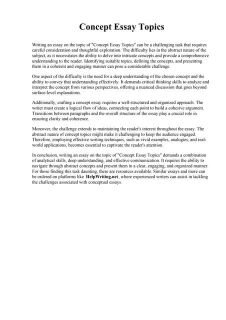 Concept Essay Examples Loma Linda University Pdf
