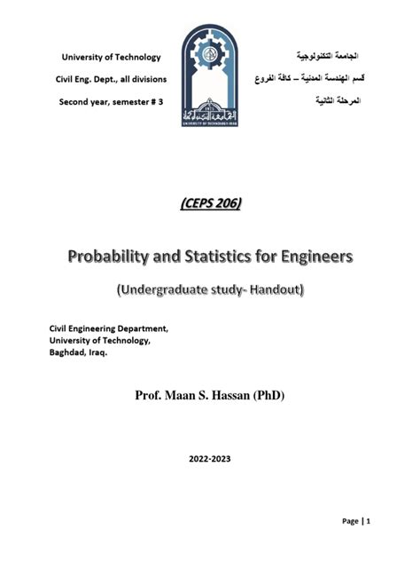 Statistics Lecture Course 2022 2023 Pdf Regression Analysis