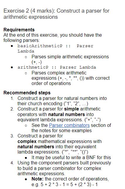 Exercise 2 4 Marks Construct A Parser For