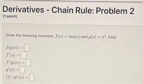 solved given the following functions f u tan u and