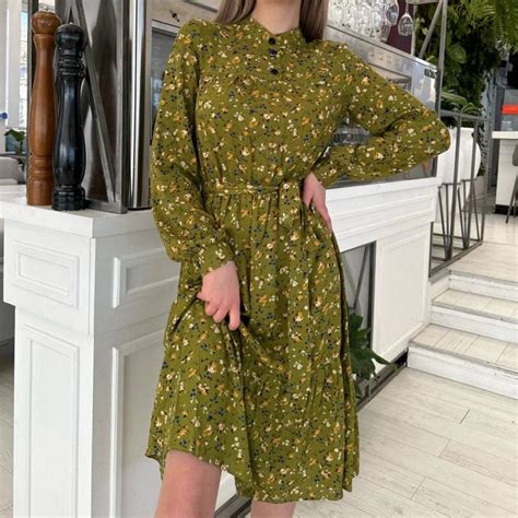 Платье цветочное свободное фасон — цена 750 грн в каталоге Платья миди Купить женские вещи по