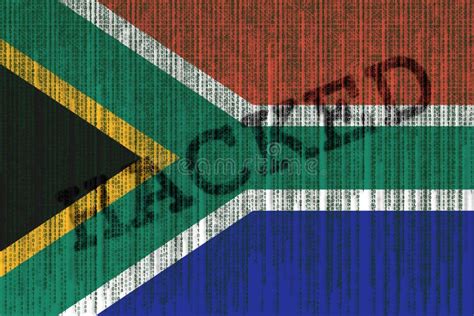 Data Hacked Palestine Flag Palestinian Flag With Binary Code Stock