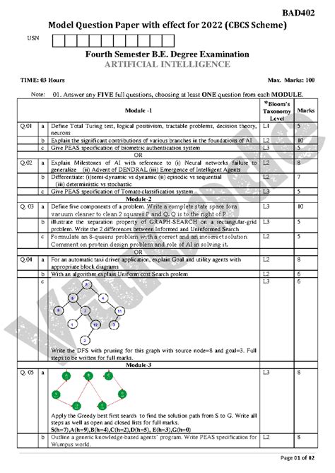 Vtucode Nil BAD Page Of Model Question Paper With Effect For CBCS Scheme USN