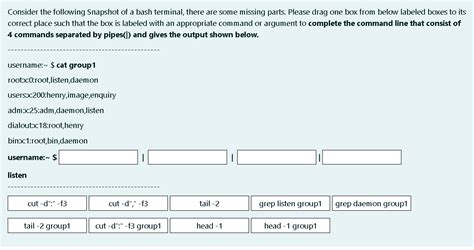 Solved Consider The Following Snapshot Of A Bash Terminal