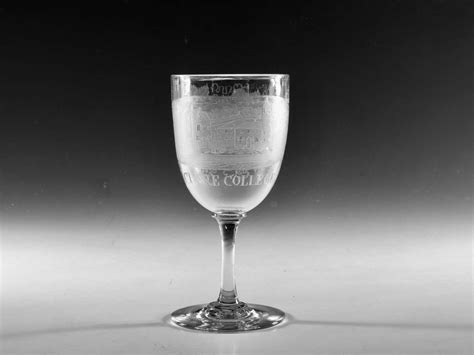 Antique Glass Engraved Goblet English C1880
