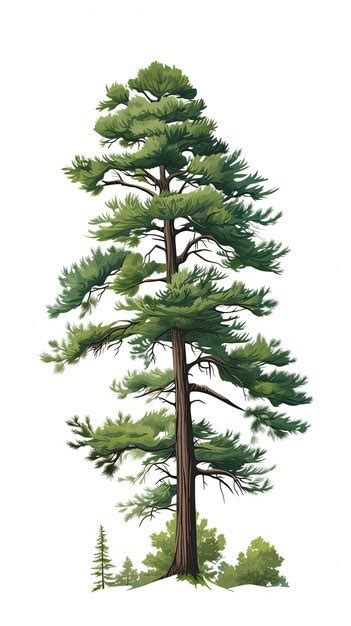 Premium Photo 2d Flat Tree Cartoon Style On White Background