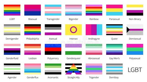 Lgbt Pride Flags Set Gay Lesbian Sexual Diversity Stock Vector