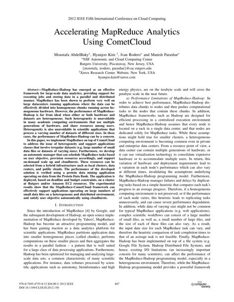 Pdf Accelerating Mapreduce Analytics Using Cometcloud